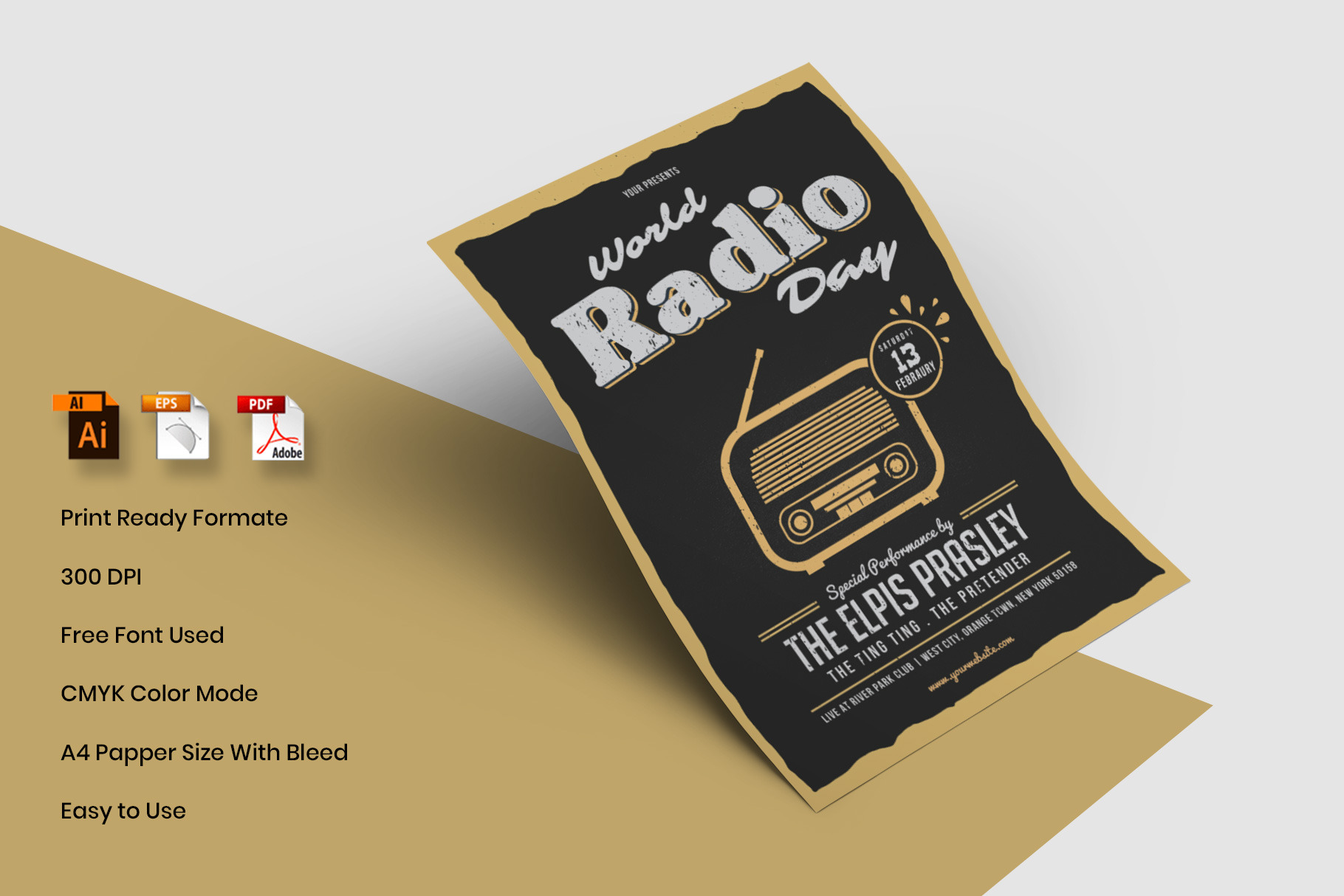 Radio Day Flyer Template, a Flyer Template by VictorThemes