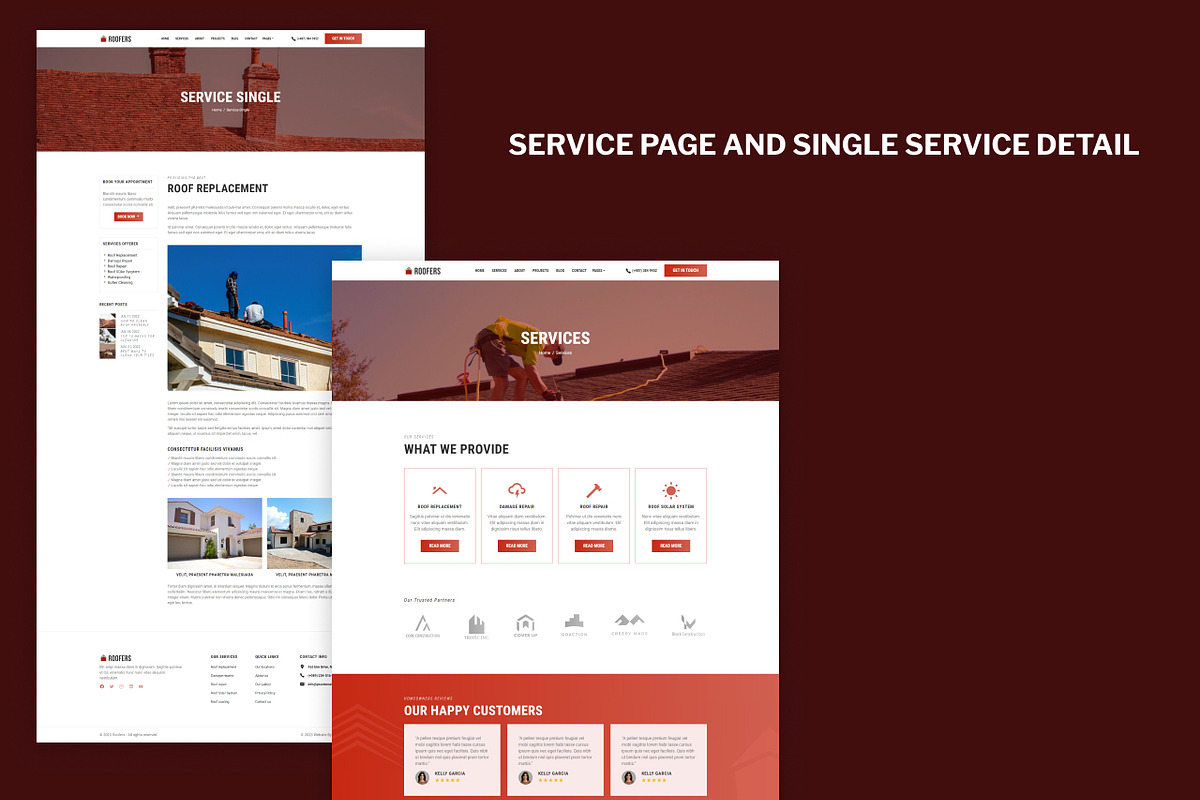 Roofers Roofing HTML Website Template | Creative Market