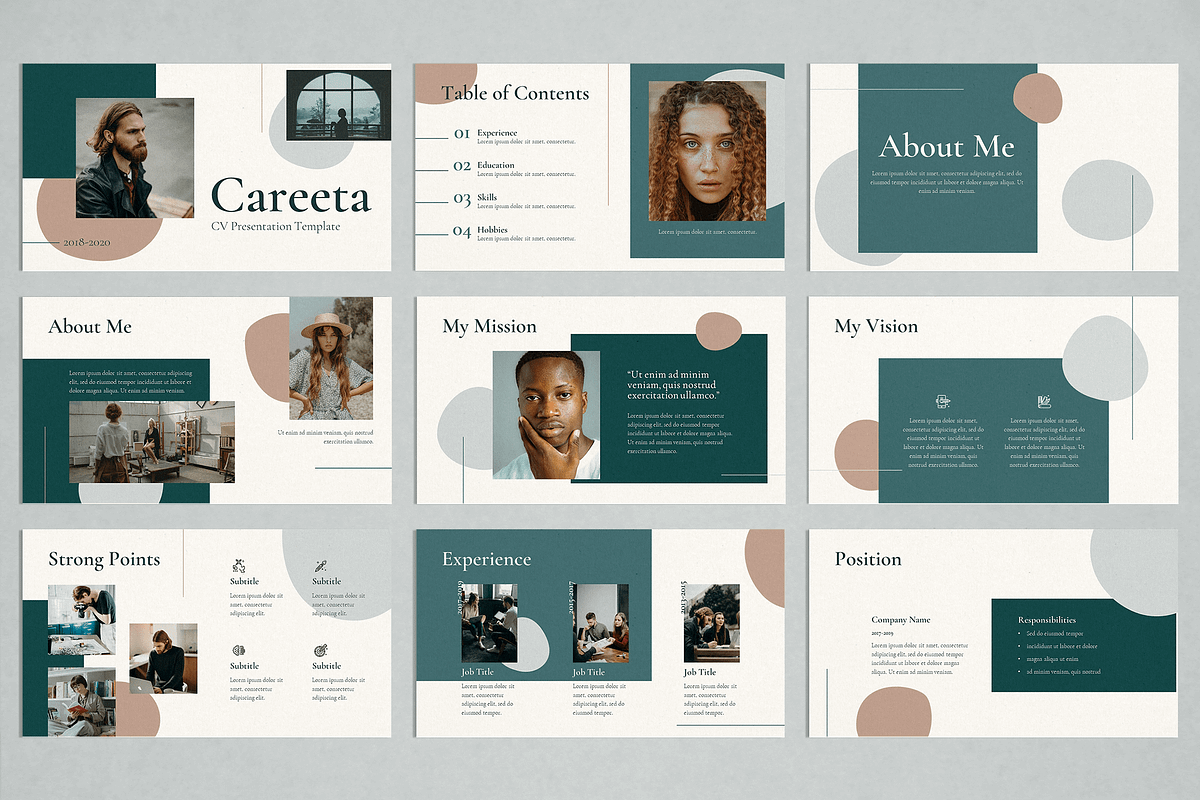 CV PowerPoint Presentation Template, a Presentation Template by Flat Icons