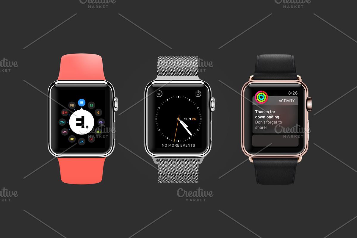 Apple Watch Mockup Set 4 PSD File, a Wearable Device Mockup by ...