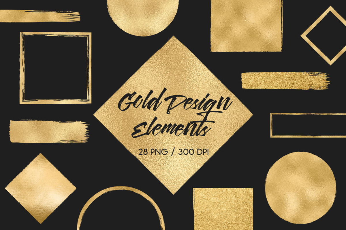 Gold Design Elements, an Object Graphic by PeDe Designs