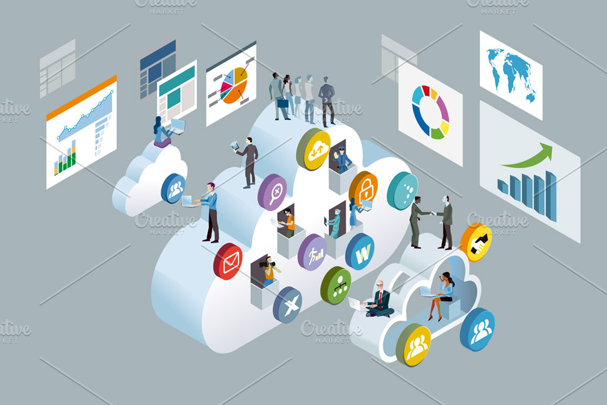 People Living and Working in Cloud, a Person Illustration by ÁRTICA
