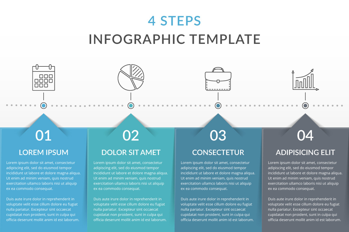 Process Infographics - 4 Steps, a Graphic by PixMarket