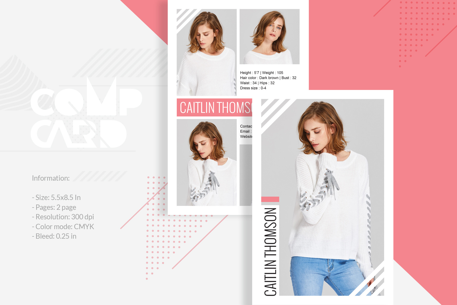Modeling Comp Card Design, an Invitation Template by TemplatesForest
