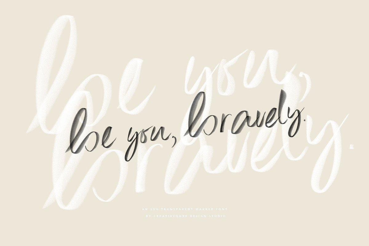 Okay Boldface SVG marker font, a Handwritten Font by Creativeqube Design