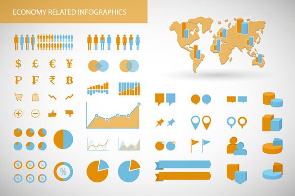 Economy Related Infographics Set, an Icon by Blablo | Creative Market