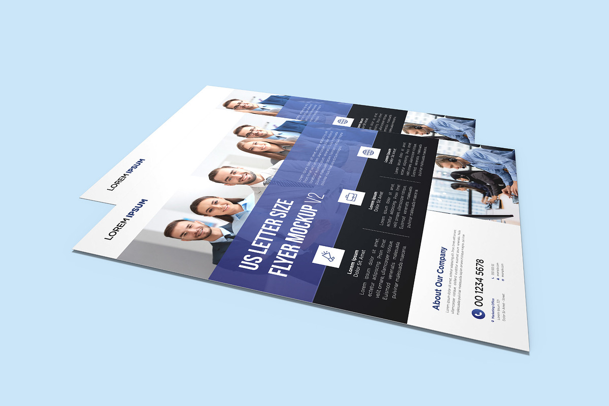 US Letter Size Flyer Mockup, an Advertising Mockup by Illusiongraphic