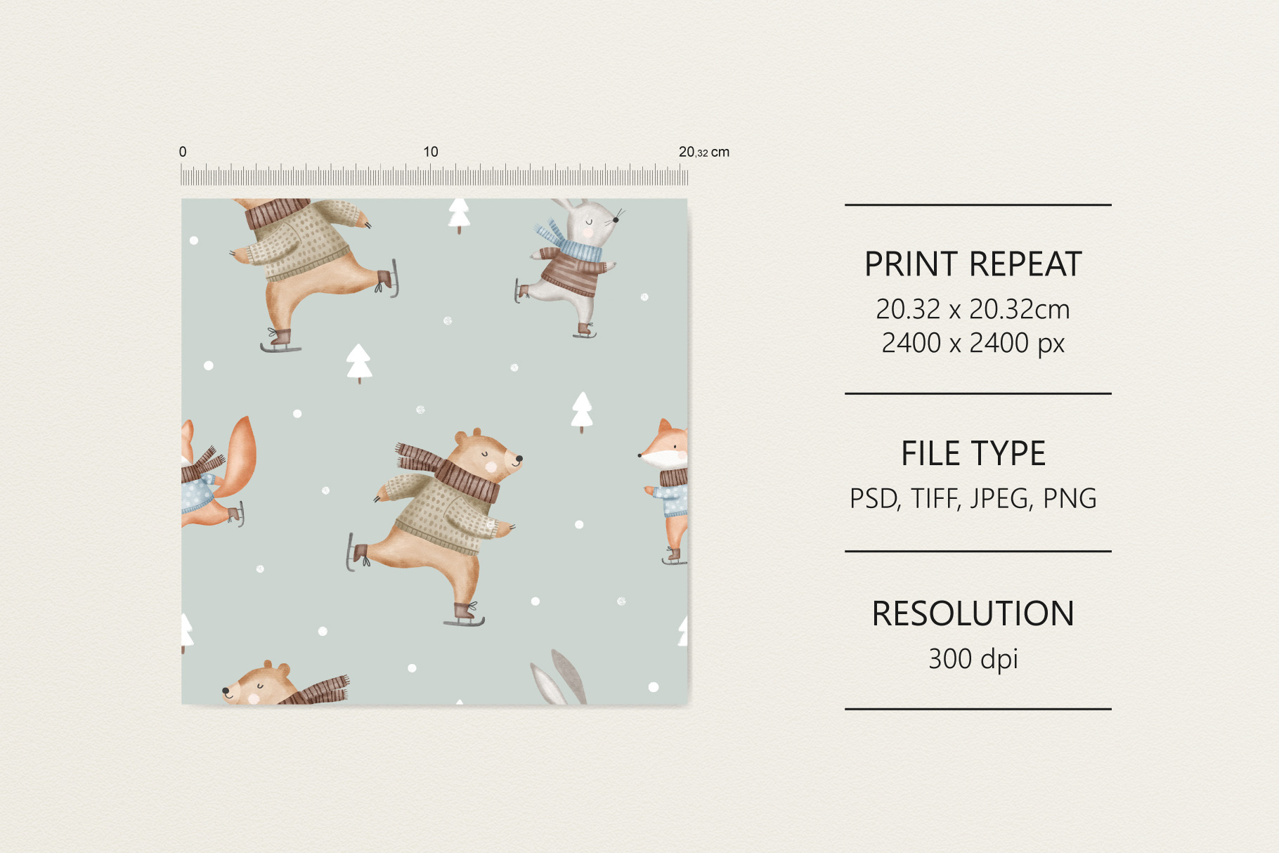 Pattern with figure skaters, a Pattern Graphic by Olena Kuznietsova