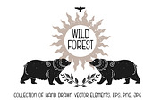 Wild forest. Vector collection, an Animal Illustration by Nadia Murash