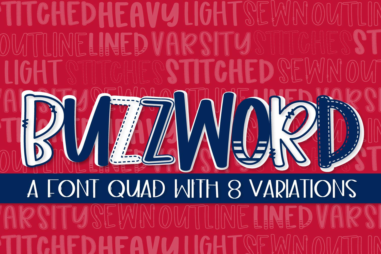 Buzzword - A Font Quad, a Font by CraftyLittleNodes