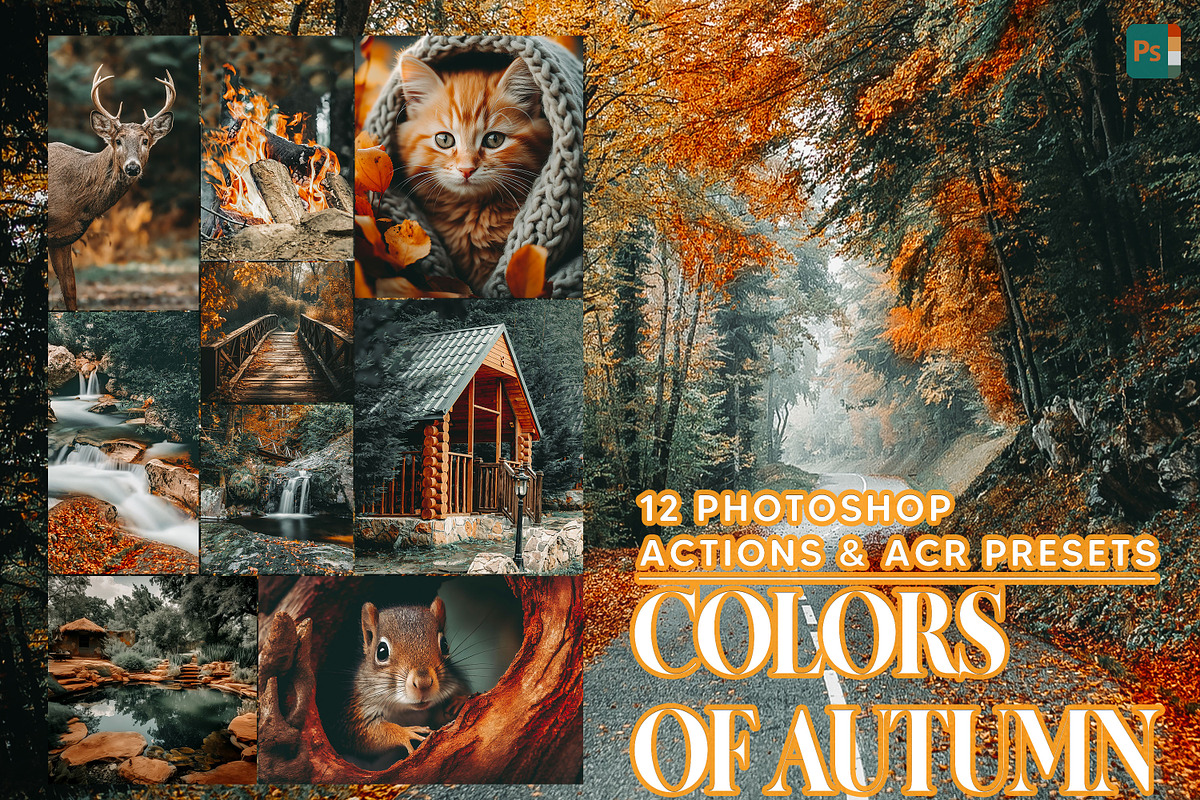 12 Color of Autumn Photoshop Action, an Action Add-On by Hue Palettte ...