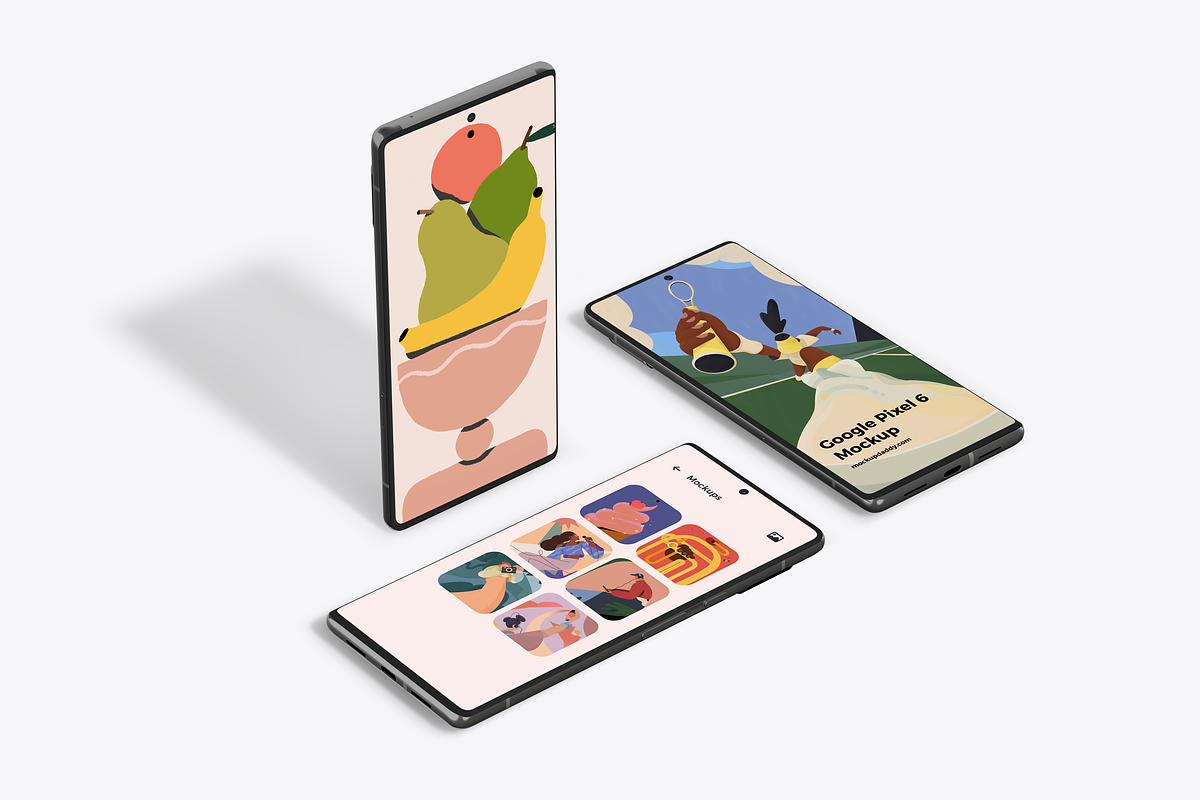 Google Pixel 6 Mockup, an Android Mockup by Mockupdaddy