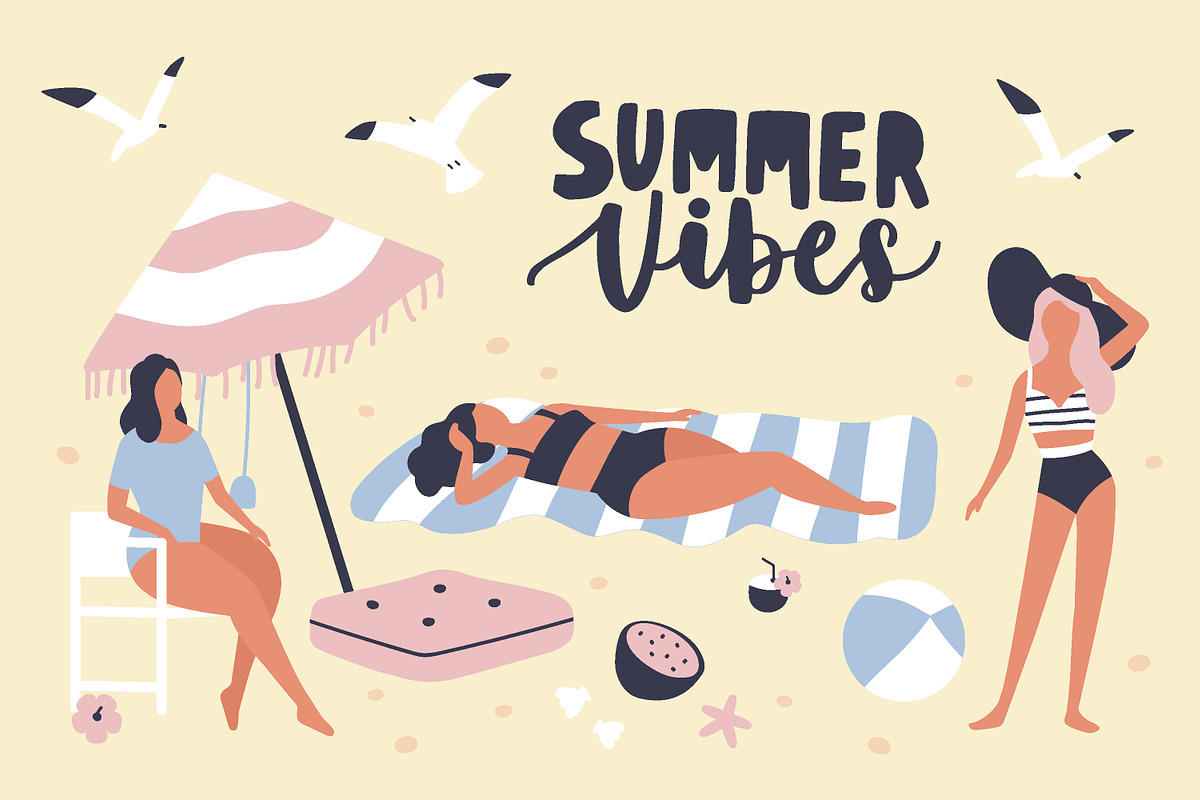 Summer beach bundle, a Decorative Illustration by Good Studio