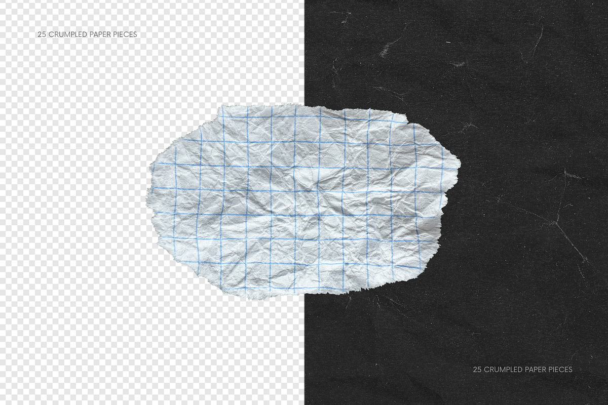 25 Ripped Crumpled Paper Pieces, a Texture Graphic by Ksuview
