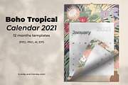 Boho Calendar Template 2021, a Stationery Template by Rose Design ...