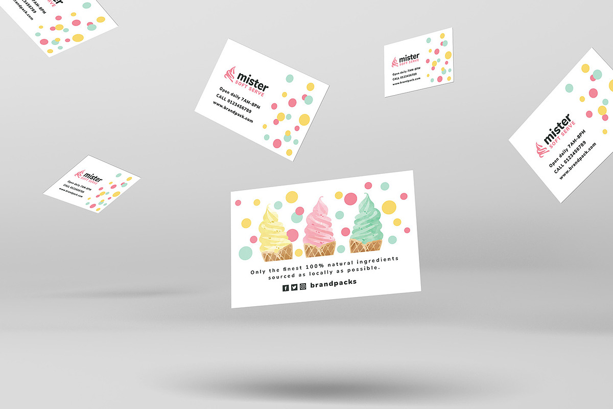 Ice Cream Shop Business Card, a Business Card Template by BrandPacks