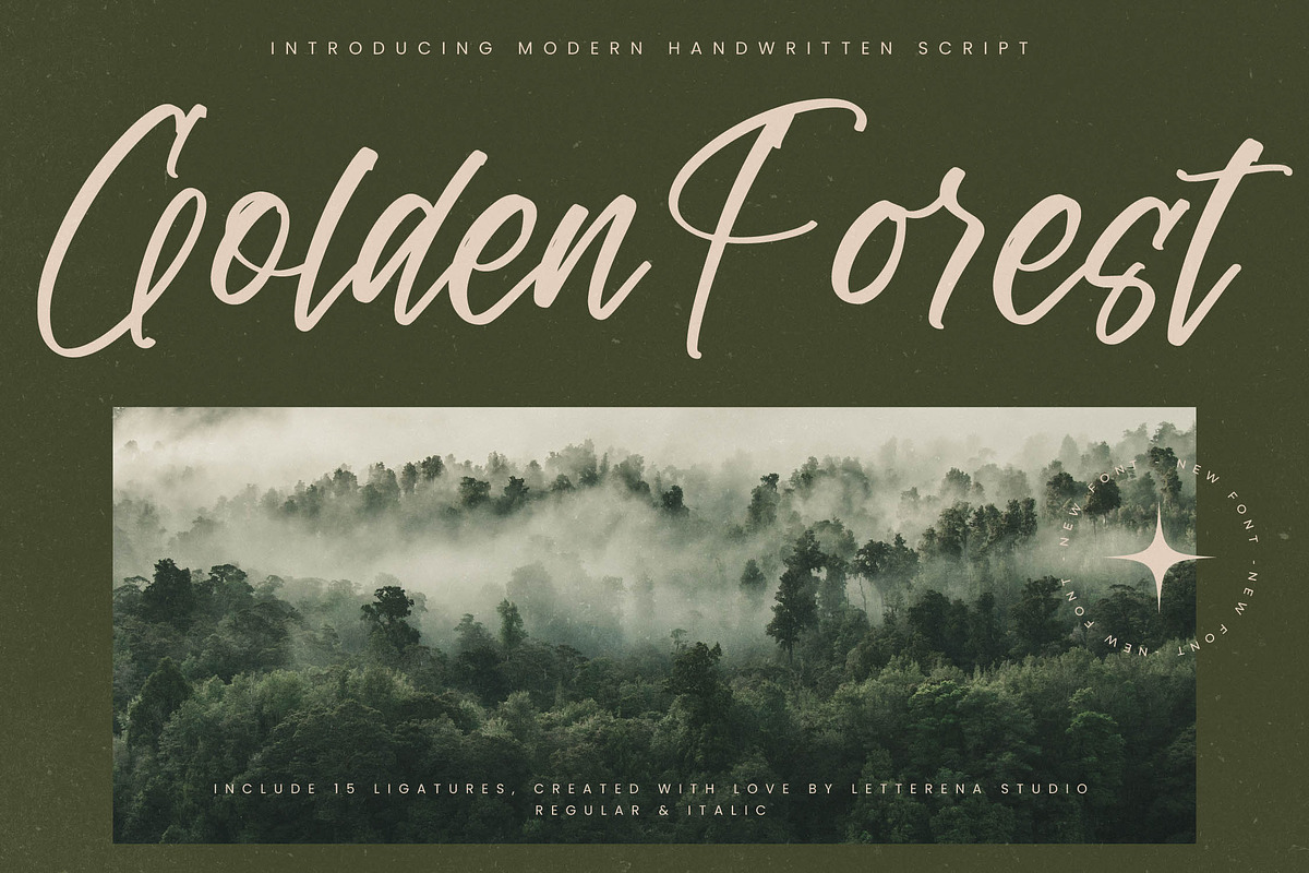 Golden Forest Modern Handwritten, a Script Font by Letterena Studios Script | Creative Market