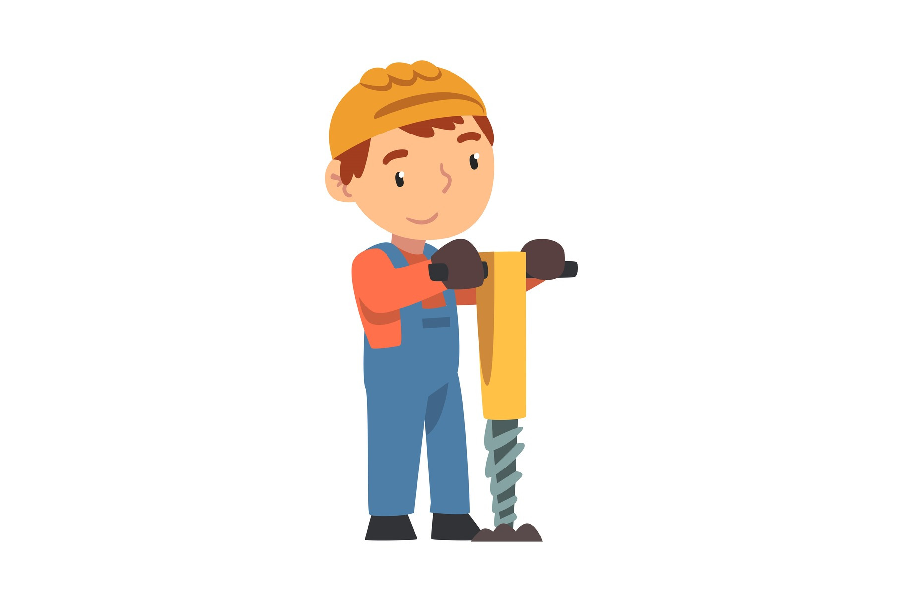 Boy Construction Worker with, a Person Illustration by TopVectors