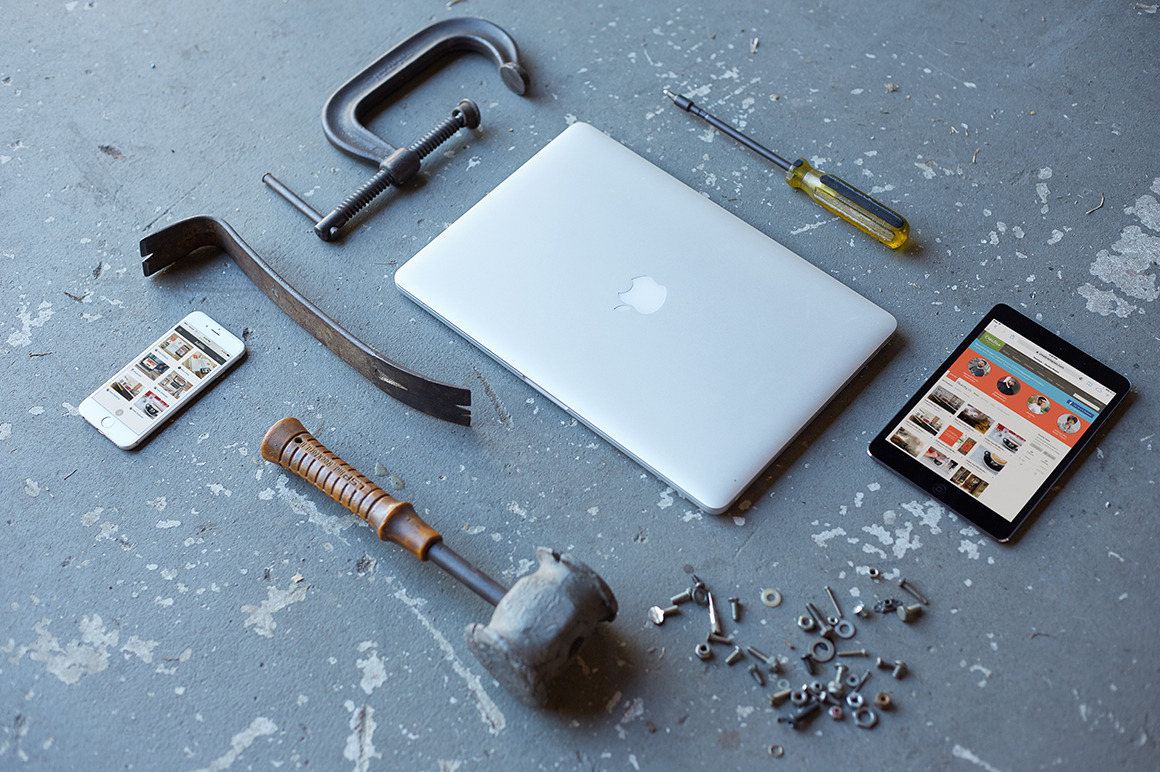 Apple Devices Workshop Mockup #2, an iPhone Mockup by Construct Supply Co.