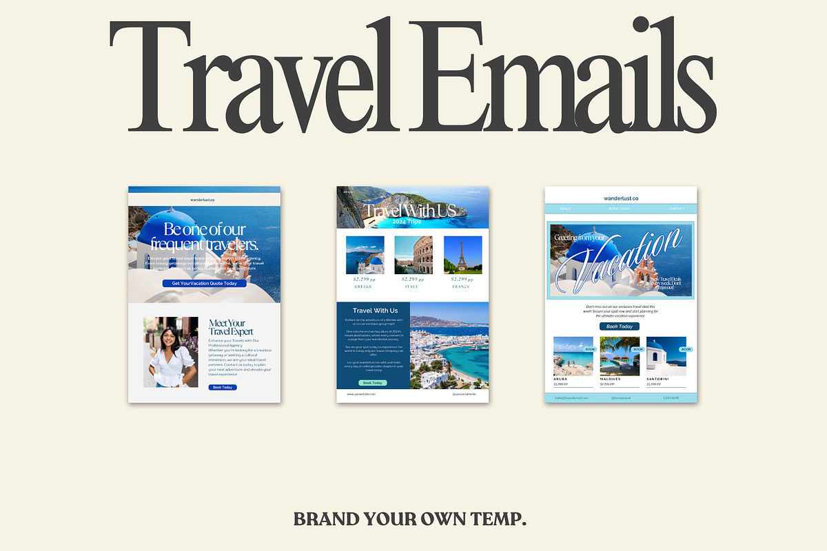 Travel Email Newsletter Canva Temps