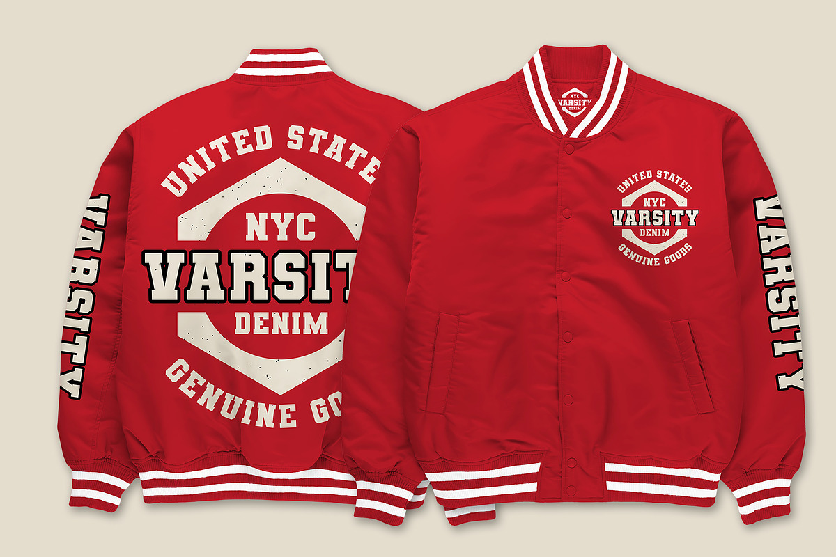 Varsity Jacket mockup psd front back