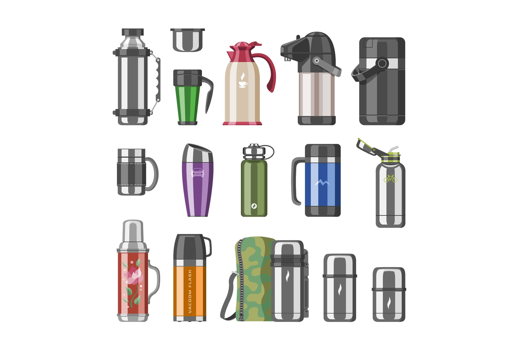 Thermos vector vacuum flask or | Food Illustrations ~ Creative Market