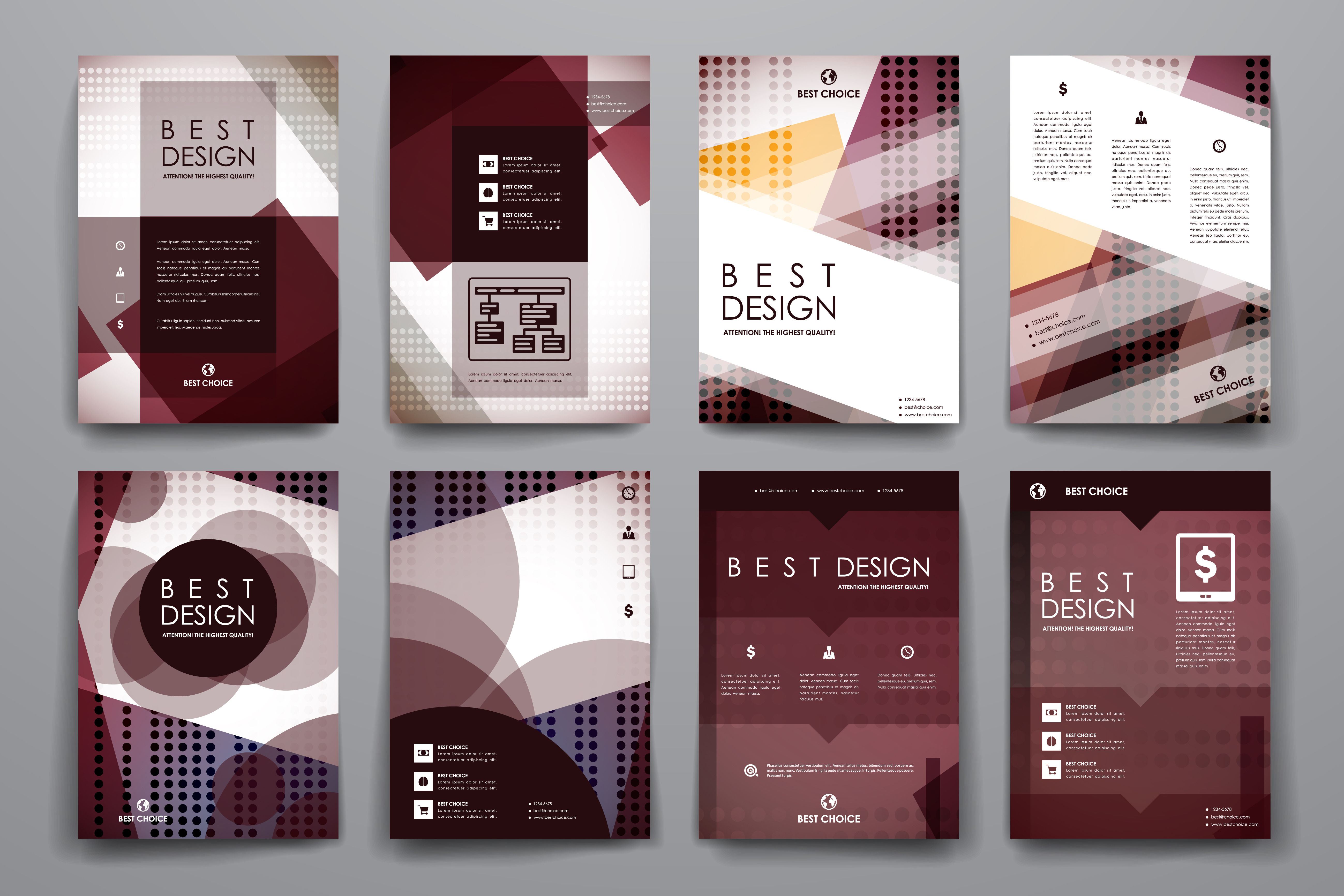 Set of Abstract Brochures, a Brochure Template by Palau | Creative Market