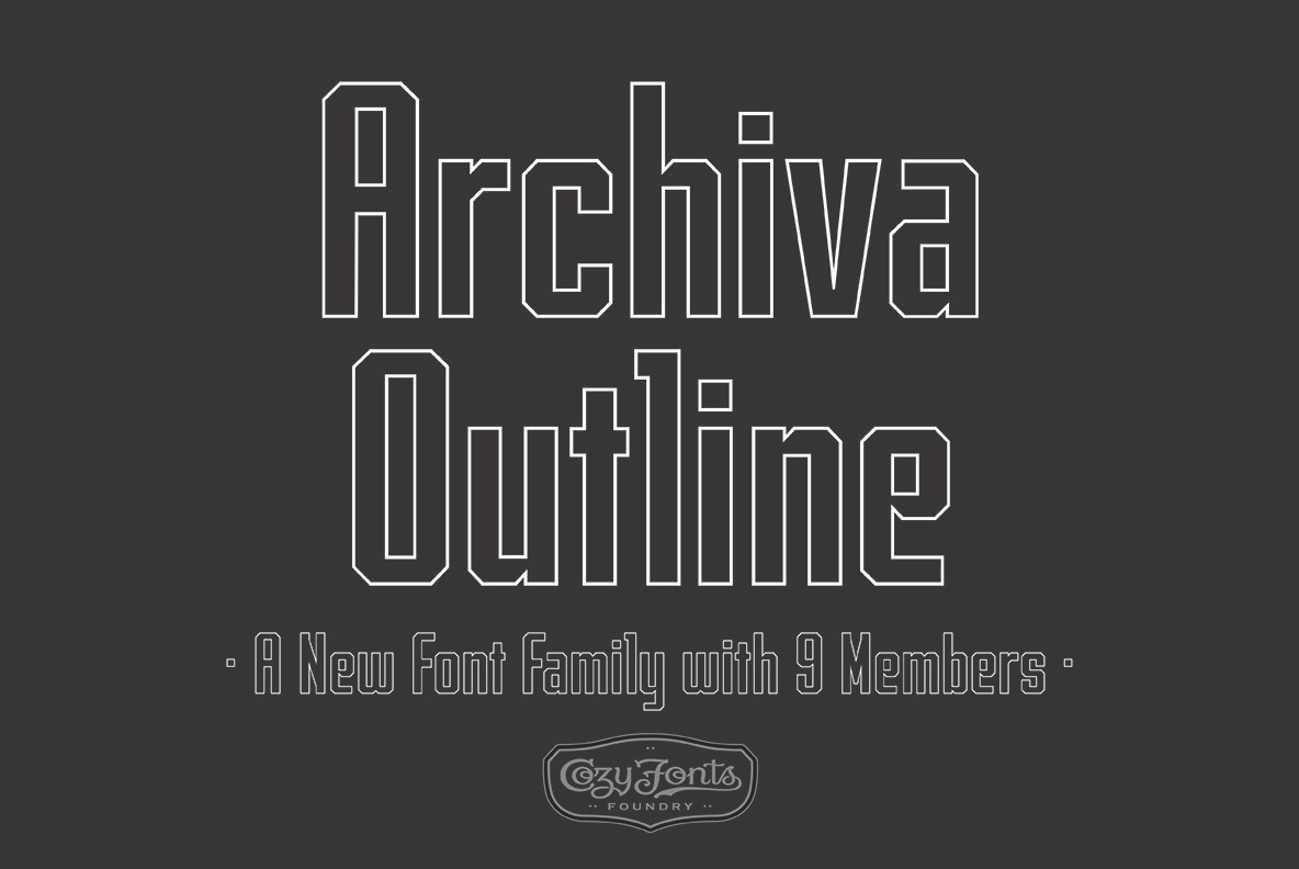 Archiva Outline, a Font by CozyFonts Foundry