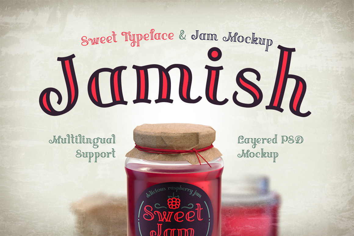 Jamish Font & Mockup, a Serif Font by Gleb Guralnyk