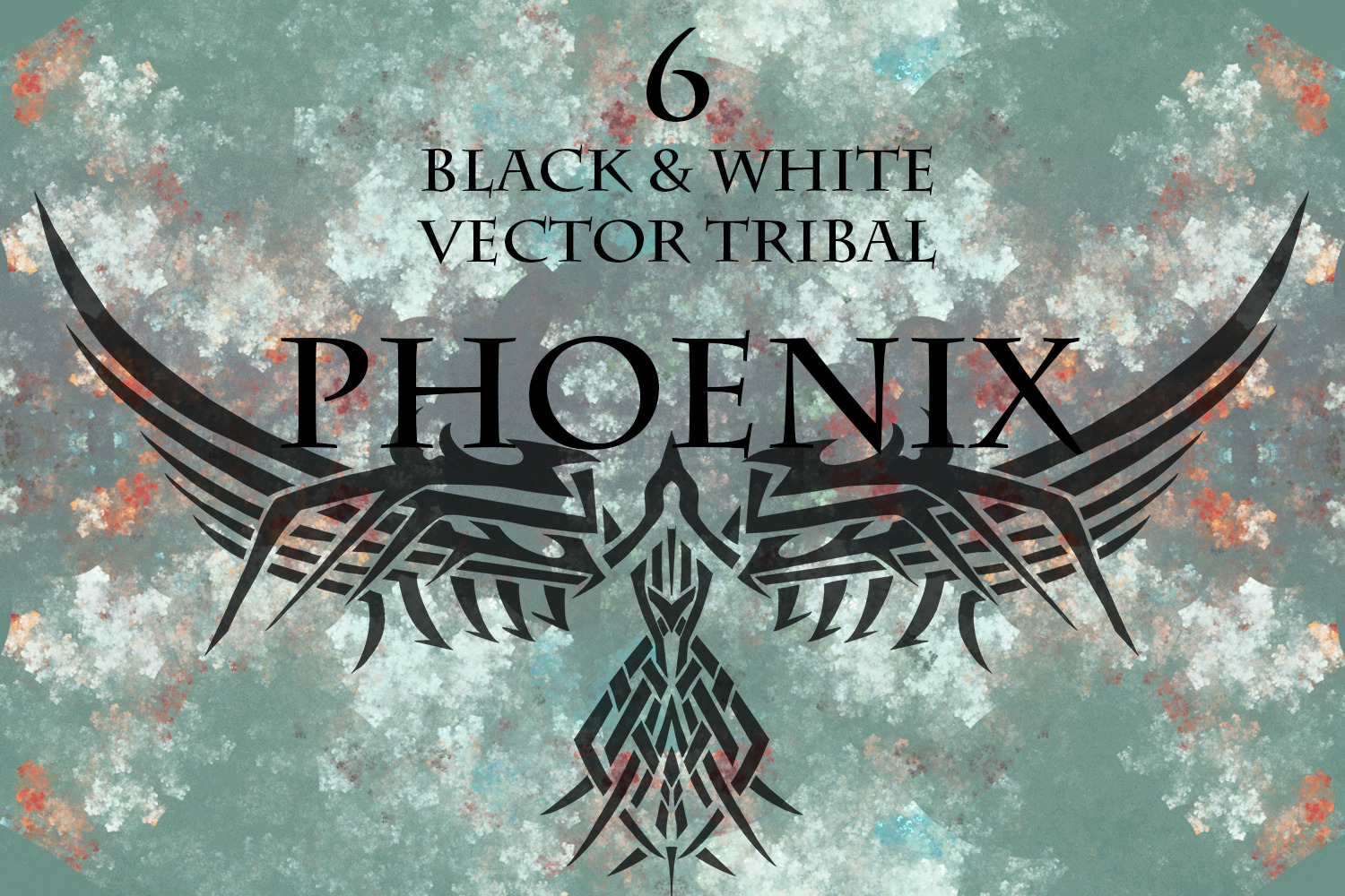 6 Phoenix B&W Tribal Tattoos Part 2, a Pattern Graphic by Natsuhisui