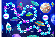 Kids boardgame spaceships, planets, an Education Illustration by Vector ...