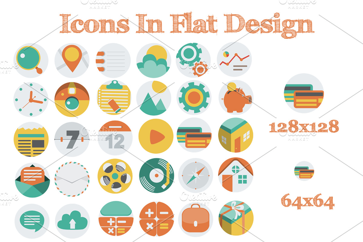 Icons In Flat Design, an Icon by Sabelskaya