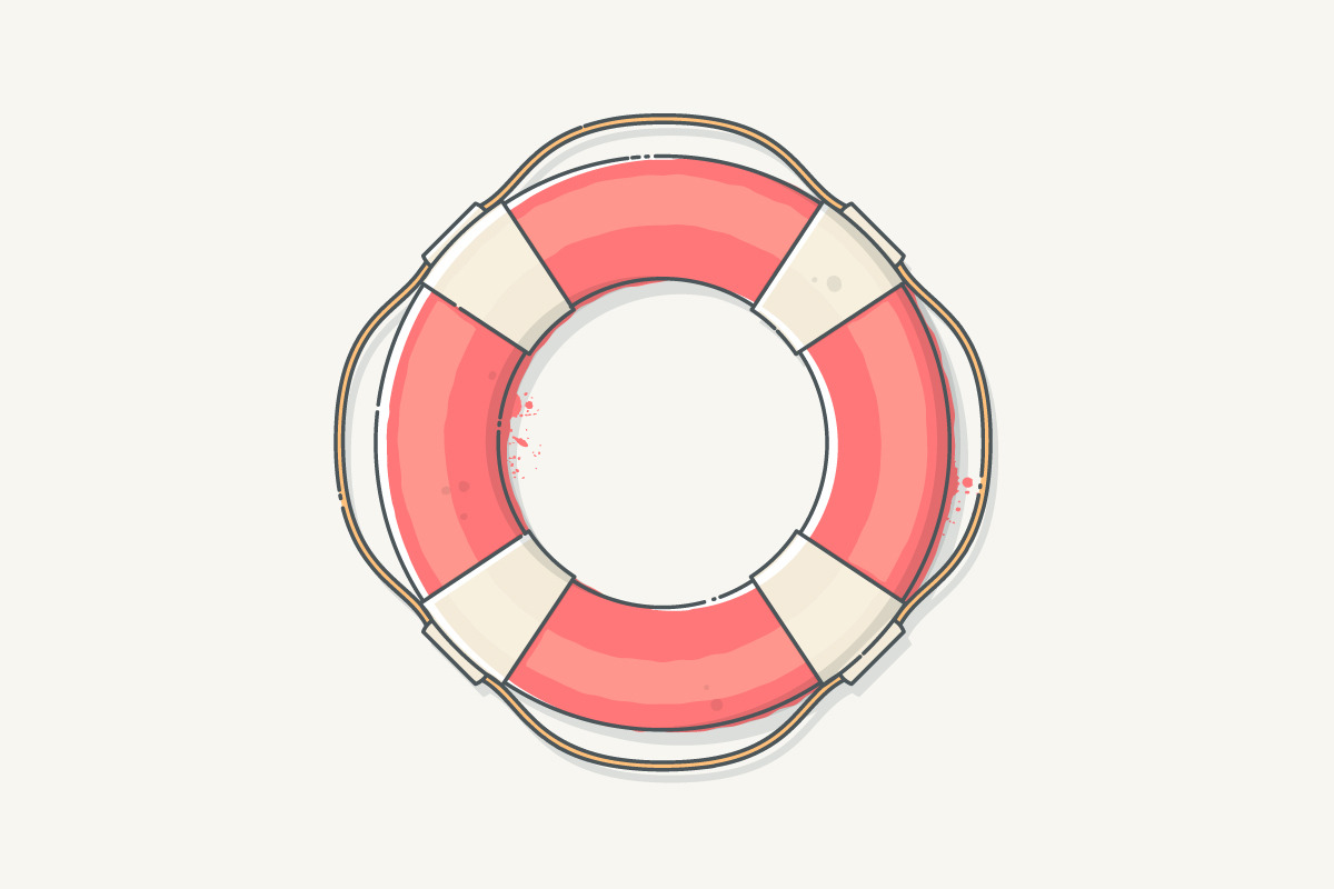 Life Ring, a Person Illustration by Vector Kitchen by Zoljo