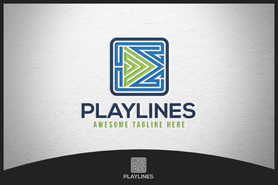 Playlines Logo, a Branding & Logo Template by Scredeck