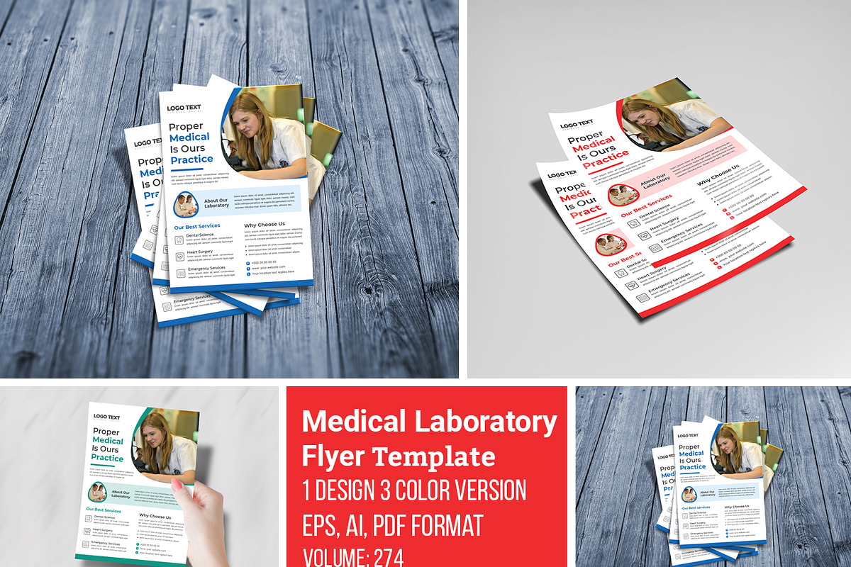 Medical Laboratory Flyer Template, a Flyer Template by MRI STUDIO