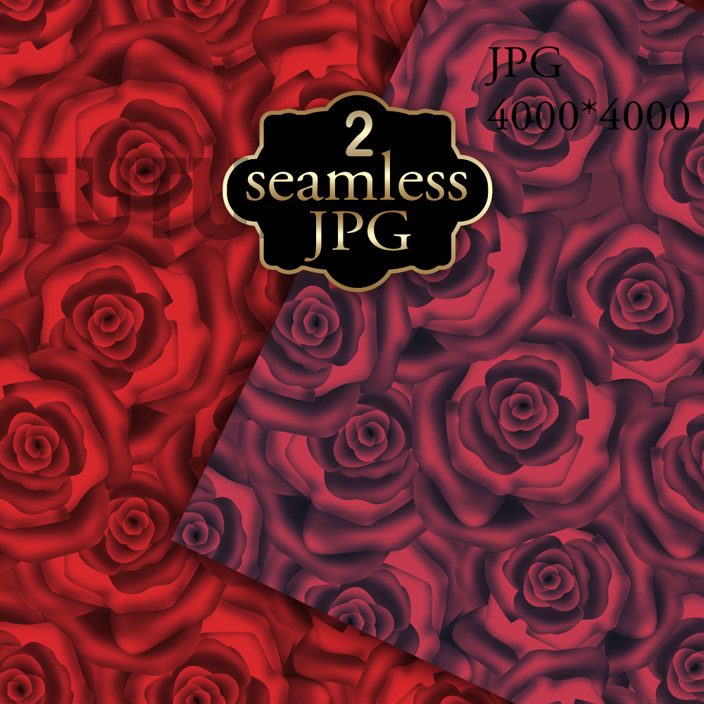 Seamless pattern of red roses., a Pattern Graphic by Futurel
