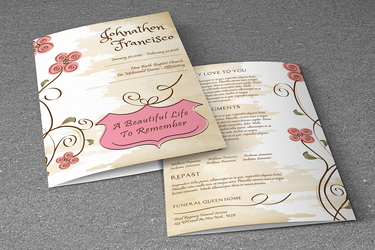 Child Funeral Program Template-V402, a Brochure Template by Template Shop