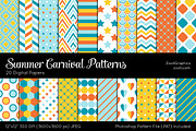 Summer Carnival Digital Papers, a Pattern Graphic by ZoollGraphics