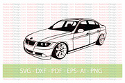E90 Sedan Car Vector