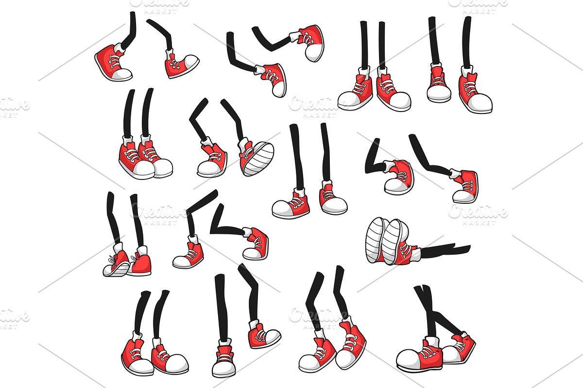 Isolated cartoon legs, comic foots, an Illustration by Vector Tradition