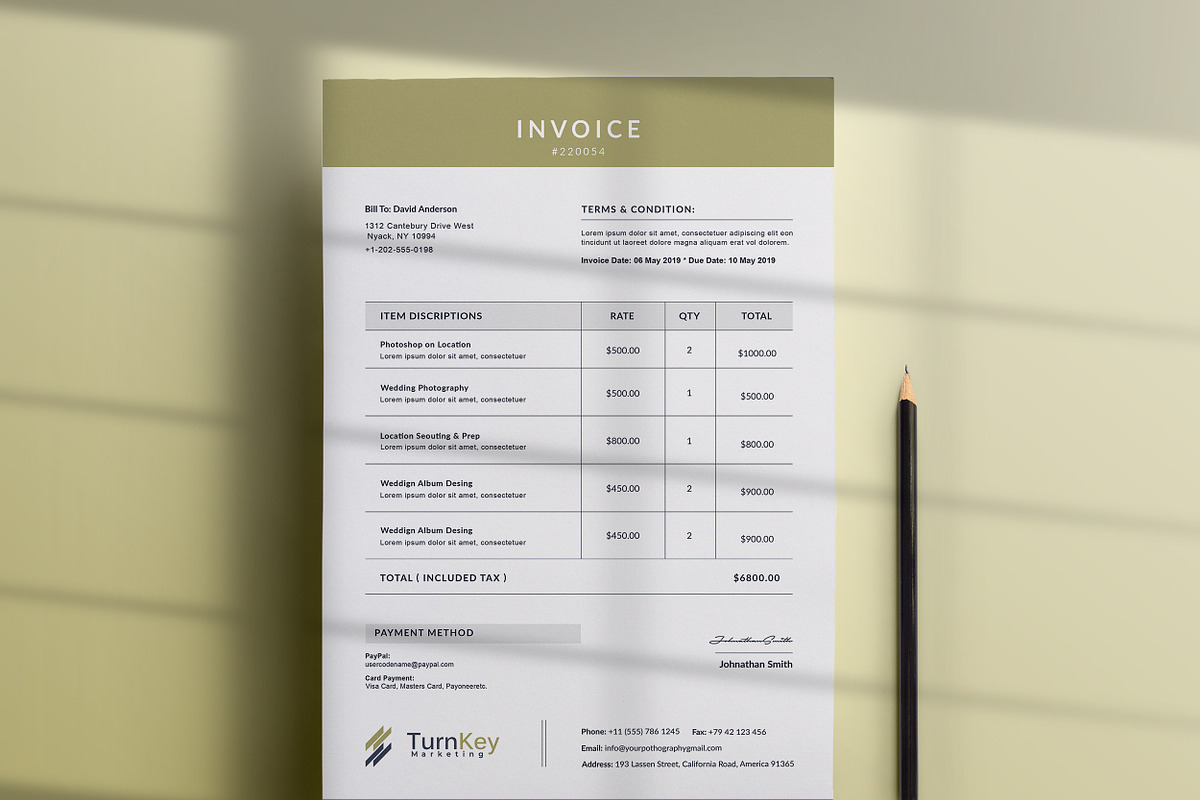 Editable Invoice Template in MS Excel