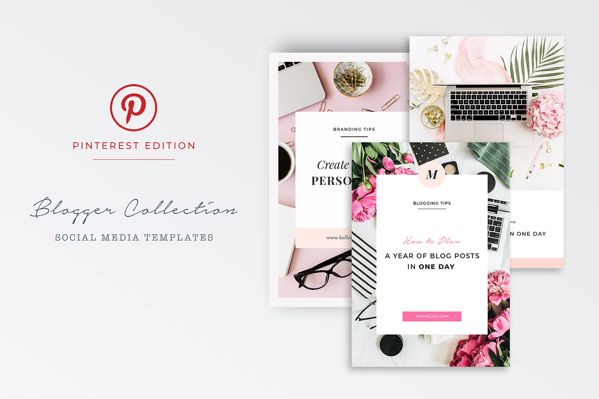 Pinterest Templates for Bloggers, a Social Media Template by BeArt-Presets