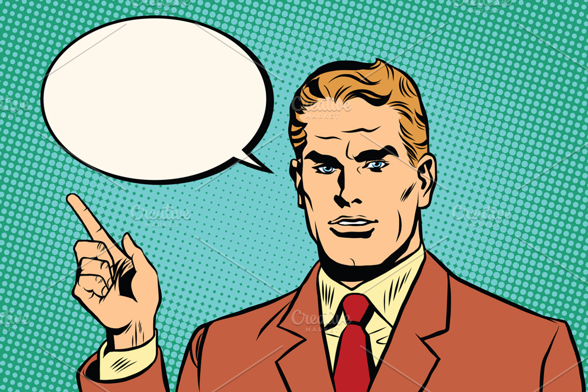 Male index finger pop art retro, a Work Illustration by studiostoks ...