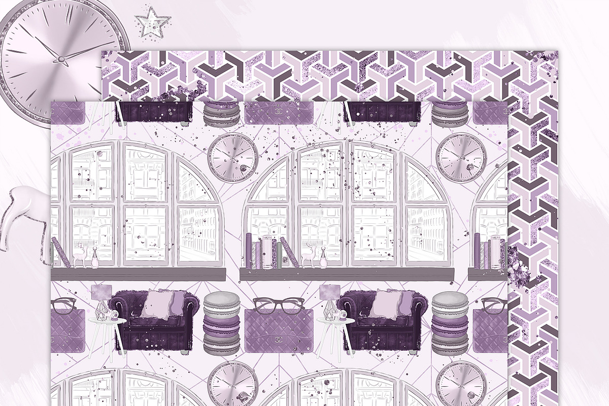 Lavender Digital Paper, a Pattern Graphic by Phantasia Design ...