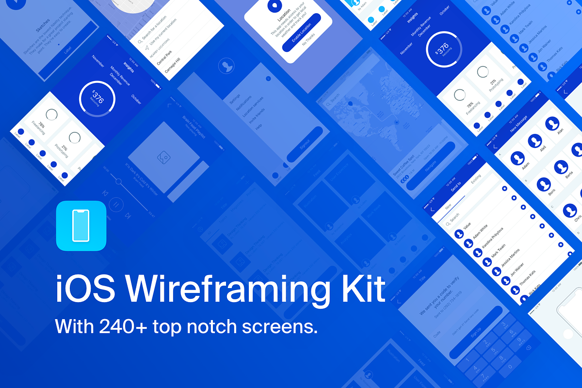 iOS Wireframing Kit, a Wireframe Template by Lubos Volkov | Creative Market
