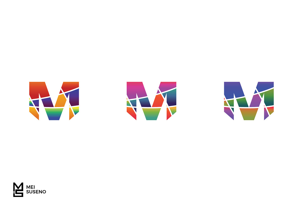 m letter colorful logo template, a Branding & Logo Template by ...