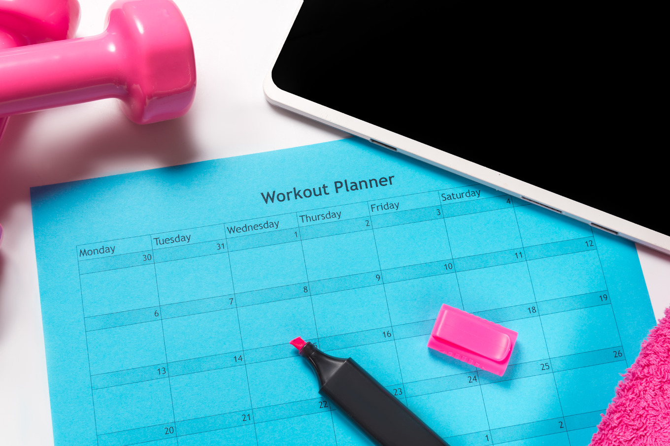 Workout planner containing workout plan, activity, and background, a ...