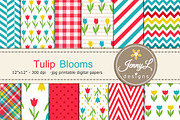 Spring Tulip Digital Papers | Graphic Patterns ~ Creative Market
