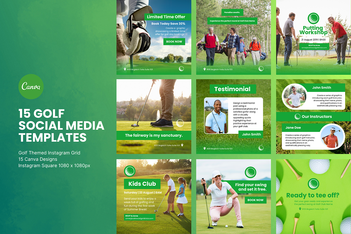 15 Golf Social Media, a Social Media Template by Sincerely Media