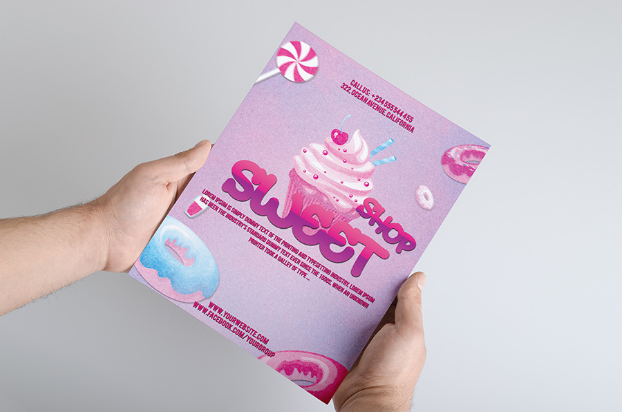 Sweet shop flyer, a Flyer Template by Tzochko